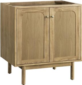 james martin vanities 545-v30 laurent 30" free standing or wall mounted single basin ash wood vanity cabinet only with usb port and electrical outlet - light oak