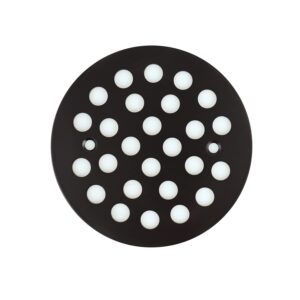 poyde 4-1/4 inch screw-in round floor drain cover replacement shower drainer grates (black)