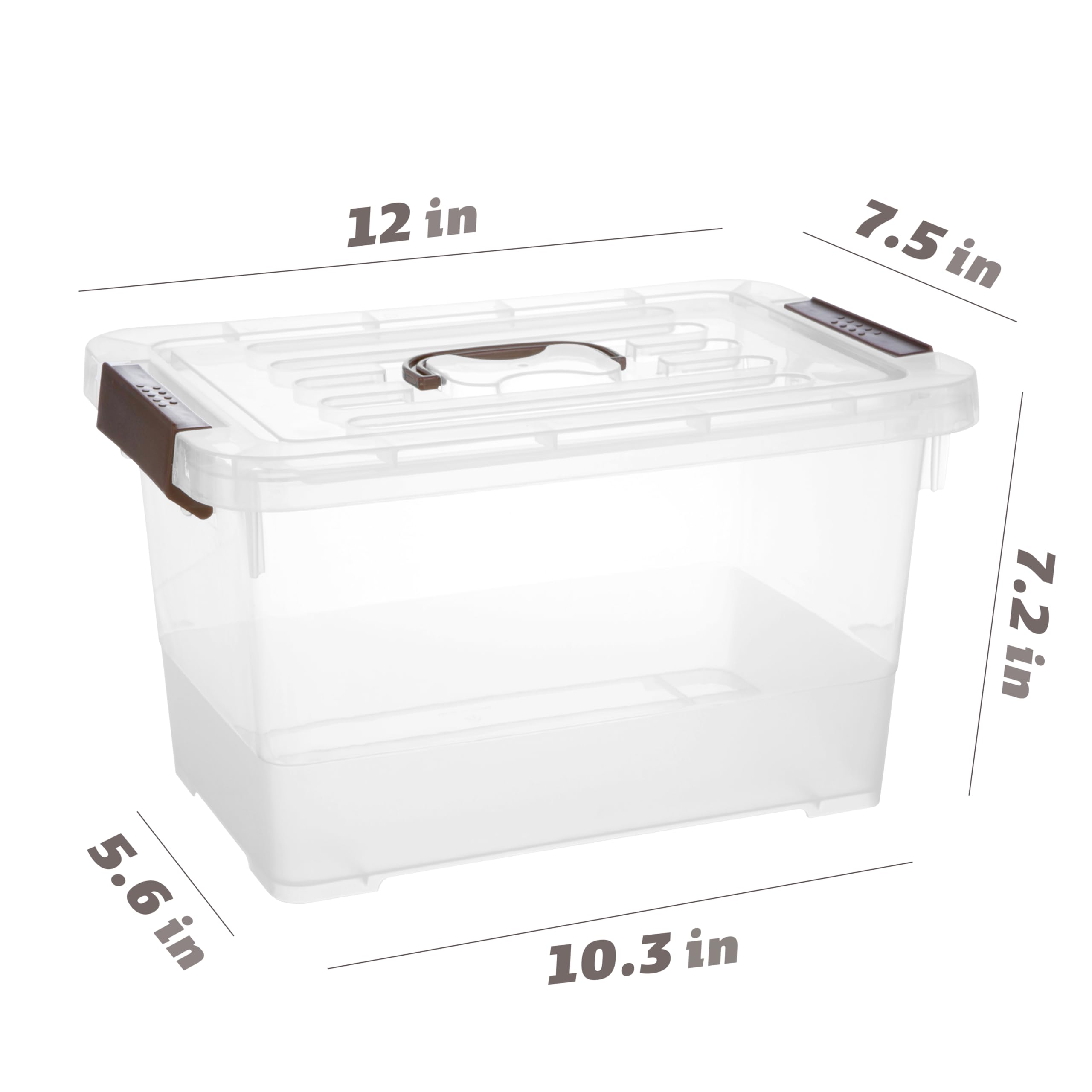 YYXB 4 Pack-Plastic Storage Bins with Lids and Handle, Clear Plastic Latching Box for Storage, Stackable Storage Containers for Organizing, Multi-Purpose, 6 Quart