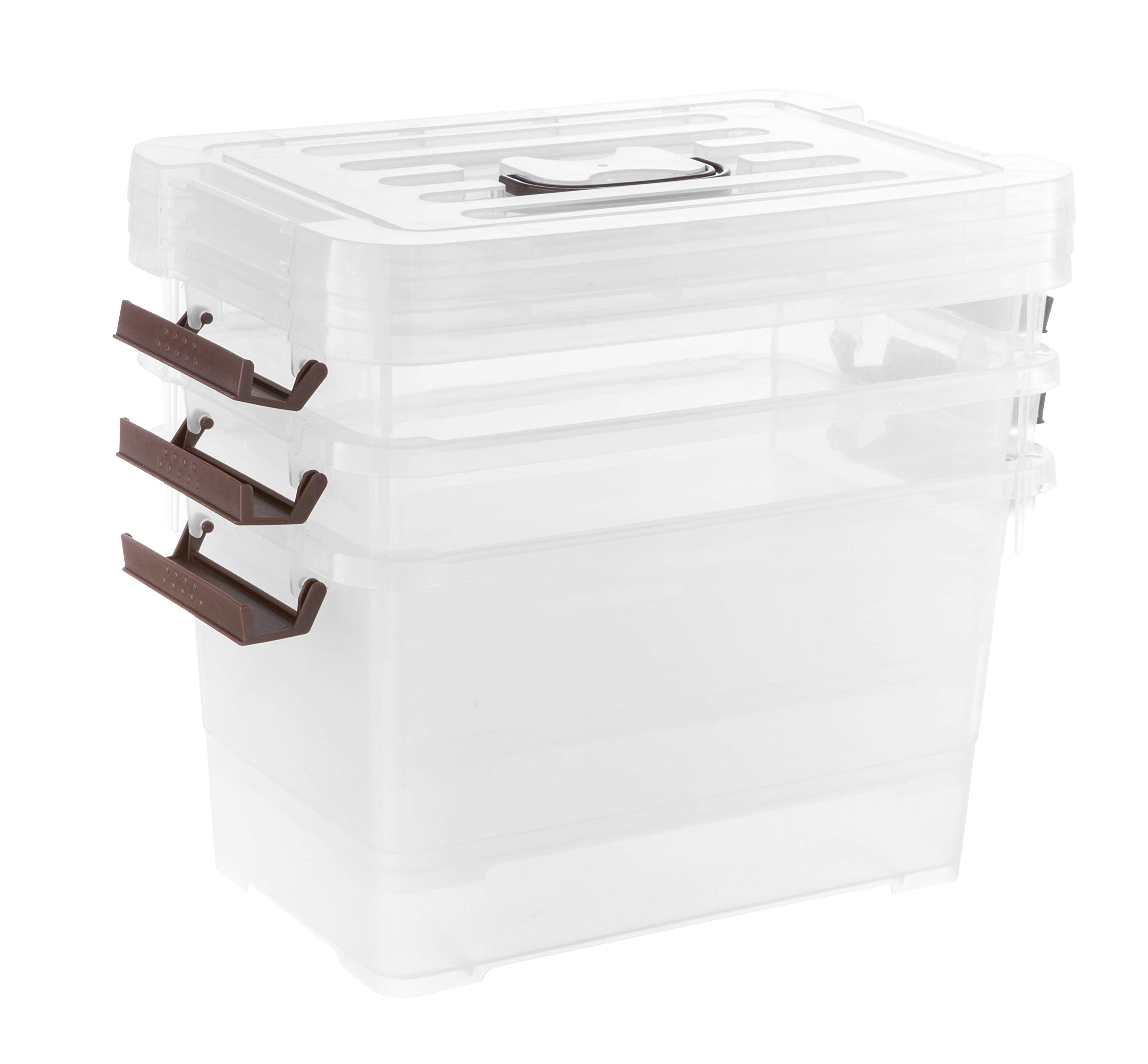 YYXB 4 Pack-Plastic Storage Bins with Lids and Handle, Clear Plastic Latching Box for Storage, Stackable Storage Containers for Organizing, Multi-Purpose, 6 Quart