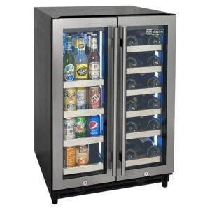 allavino vsbcw34fd-2s beverage center, 24" wide, stainless steel front shelves