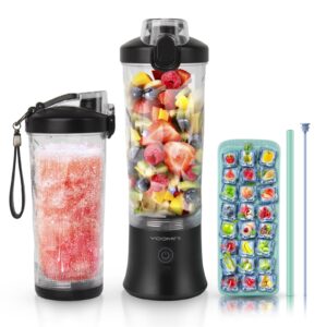 portable blender, personal blender for shakes and smoothies - usb rechargeable 20oz mini blender with 6 blades and togo cup for sports travel gym