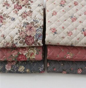 pre quilted diamond cotton fabric by the yard single face 44" wide, making for padded jacket, interlinings fabric (antique rose pink)