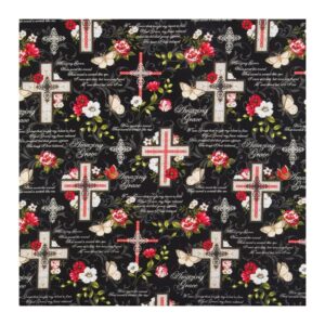 amazing grace cotton calico fabric (1 yard) – printed sewing fabric by the yard – lightweight precut fabric for sewing clothes, homeware, & other accessories – diy craft fabric