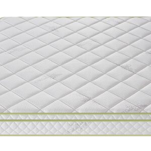 Oliver & Smith 8 Inch California King Mattress - Breathable Euro Top Hybrid with Medium Firm Bonnell Coil Support - High Density Foam, Cotton Cover Cal King Mattress in A Box - White