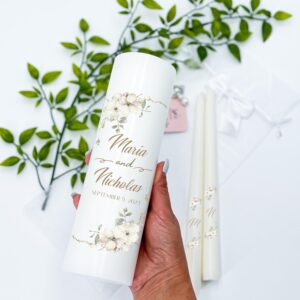 unity candles for wedding, unity set, custom and personalized pillar and taper candles, unscented white premium wax, religious and wedding ceremony, special events