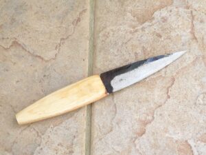 crude - 3.5 inch asian paring knife - carbon steel - thin, light, sharp !