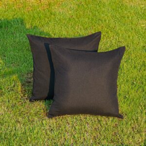 NiNi ALL Outdoor Waterproof Throw Pillow Covers Set of 2 Decorative Farmhouse Garden Pillowcase Solid Cushion Cases for Patio Tent Couch 18x18 inch Black