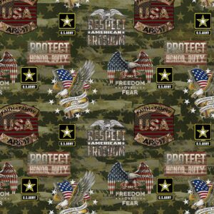 sykel enterprises united state military cotton fabric-us army servicemember camo flag cotton fabric by sykel