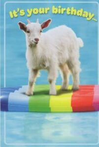 heartline funny goat themed happy birthday card - it's your birthday... do whatever floats your goat!