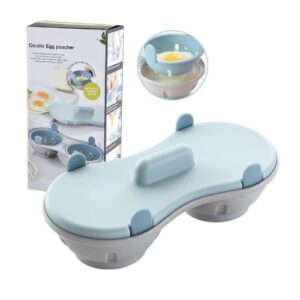 best kitchen egg poacher microwaveable, egg cooker, dishwasher safe, egg large maker poached egg steamer kitchen gadget (blue). bpa free.