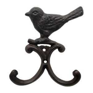 qiaoidea antique vintage animal cast iron bird wall hanger hooks rack, decorative indoor outdoor home garden country farmhouse garage rustic wall mounted hooks for hanging coats keys tools holder