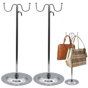 ggoupty handbag display stand adjustable height metal purse holder 2 pcs double hook purse hanging rack jewelry metal stand for display