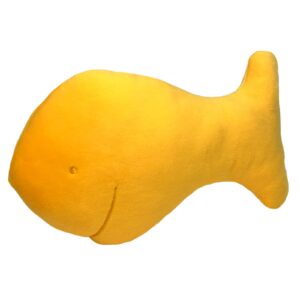 isaacalyx fish chicken nugget plush, 13 inch funny gifts gold soft fish chicken nuggets pillow for birthday gifts, theme party decorations (fish)