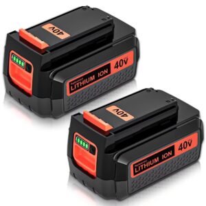 2pack 40 volt max 3.0ah lithium ion replacement battery compatible with black and decker 40v battery lbx2040 lbxr36 lbxr2036 lst540 lcs1240 lbx1540 lst136w 40v cordless power tools battery (orange)