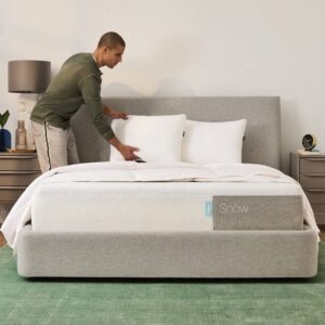 Casper Sleep Snow Mattress, Queen Medium Firm Memory Foam Mattress w/ HeatDelete Cooling Bands - 100-Night Trial - CertiPUR-US Mattress, Light Grey