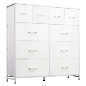 wlive white dresser for bedroom with 10 drawers, tall chest of drawers for bedroom, storage drawer unit, organizer unit for hallway, closet