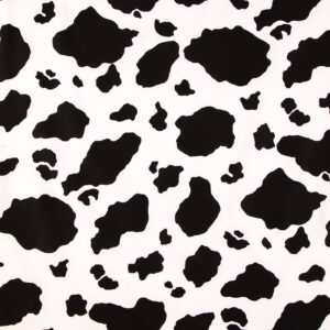 black & white cow print cotton calico fabric (1 yard) – printed sewing fabric by the yard – lightweight precut fabric for sewing clothes, homeware, & other accessories – diy craft fabric