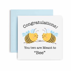 huxters wedding ‘congratulations meant to bee’ wedding gifts a5 congratulations wedding card - wedding gifts for couple - fun greetings card, lesbian wedding (bride and bride)