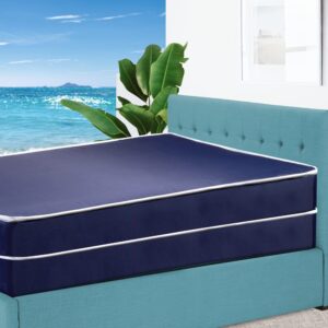 greaton 8" firm double sided mattress with 8" box spring, elegant comfortable waterproof bed mattresses for sound sleep, equal level pressure all around for complete body support, full xl, dark blue