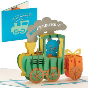 ioyounow pop up birthday card – 6x12 birthday train gift card | colorful greetings card for kids and adults – 3d pop-up birthday card for kids | popup card for special day – mom birthday card