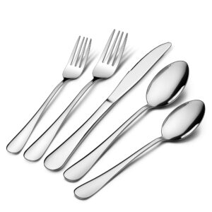 haware 20-piece silverware set service for 4, stainless steel flatware cutlery set, food-grade tableware eating utensil set for home kitchen, include fork knife spoon, mirror polished, dishwasher safe