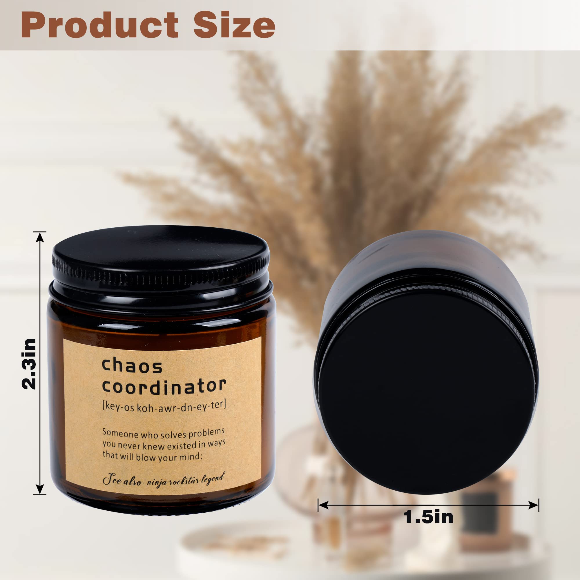 6 Pieces Chaos Coordinator Gifts for Women- Chaos Coordinator Scented Candles Gifts Thank You Gift for Coworker, Teacher, Boss Lady ，Manager Teacher Best Friend，Mother's Day Gifts