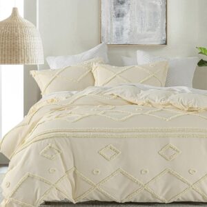 perhom southwest duvet cover queen - 3 pieces aztec geometric duvet cover set, 100% cotton breathable farmhouse queen bedding duvet covers for all season, cocoa brown, 90"x90", no comforter