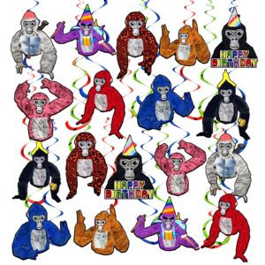 gorilla game birthday party decorations,18 pcs gorilla game hanging swirls , gorilla game party supplies,gorilla vr game theme party decor for boys and girls baby shower party supplies