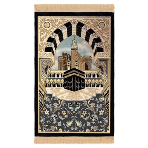 premium islamic muslim prayer rug, padded muslim prayer mat for men & women, soft islamic prayer carpet mat for ramadan eid wedding birthday graduation, great ramadan gifts, 31.5 x 47.2 inches