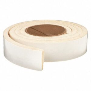 1/16" thick 1/2" wide x 10 ft. white firm wool fiber felt f1 strip with adhesive backing