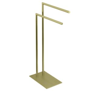 kingston brass edenscape freestanding dual towel rack brushed brass brushed