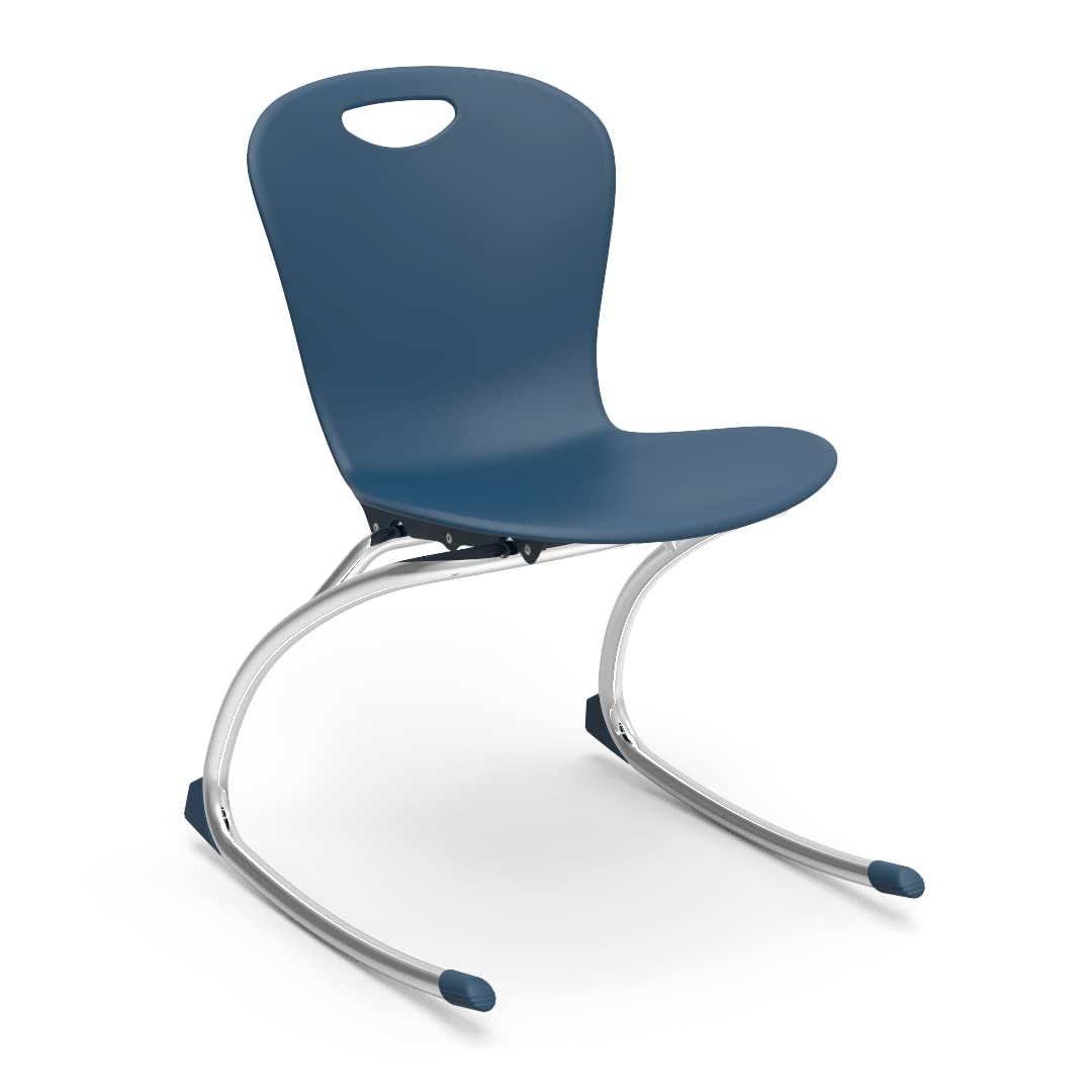 Virco ZROCK18 School Rocking Chair (2 Chairs) ZUMA Rocker Series 18" Seat Height for Students 5th Grade - Adult, Appropriate for Libraries, Break Rooms and Reading Nooks - Navy