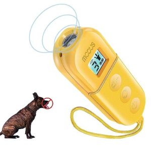 modus ultrasonic dog barking control device,3 in 1 sonic bark deterrent with led light dog training tool&behavior aids, rechargeable anti barking device, barking silencer for dogs(indoor & outdoor)