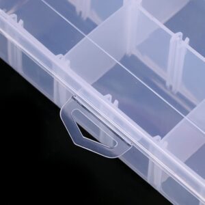 UUYYEO 2 Pcs 18 Grids Plastic Bead Organizer Boxes Multi Compartment Storage Boxes Fishing Tackle Boxes Craft Box Organizers with Dividers