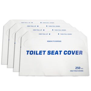 hanze intl toilet seat covers disposable half-fold toilet seat cover 4 pack of 250pcs （1000pcs）