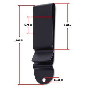 Universal Metal Belt Clip - (Black) - (w/Don't Tread On Me Engraving) - (w/Mounting Hardware) - (1 Pack) - Replacement Steel Clip for Holsters, Sheaths, Phone Cases