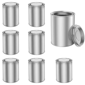 8 pcs empty paint cans with lids (1 pint size), empty metal paint cans with lids, 2 cup capacity, empty pint paint cans with lids storage containers can be used for diy and paint storage and more.