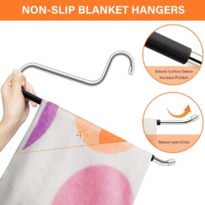 6 Pack Blanket Hanger,Non Slip Hangers Space Saving Stainless Steel Heavy Duty Hangers,Upgraded Closet Organizers and Storage Pants Hangers for Table Cloths,Comforters,Bath Towels,Rugs Sleeping Bags