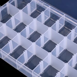 UUYYEO 2 Pcs 18 Grids Plastic Bead Organizer Boxes Multi Compartment Storage Boxes Fishing Tackle Boxes Craft Box Organizers with Dividers