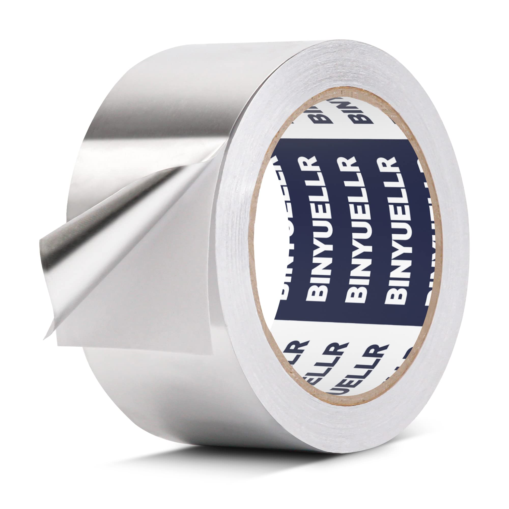 Binyuellr Aluminum Foil Tape - 2 Inch x 65 Feet, HVAC Tape Silver Metal Tape for Ductwork, Heavy Duty Duct Tape for Heat Insulation, Reflective Tape, Dryer Vents