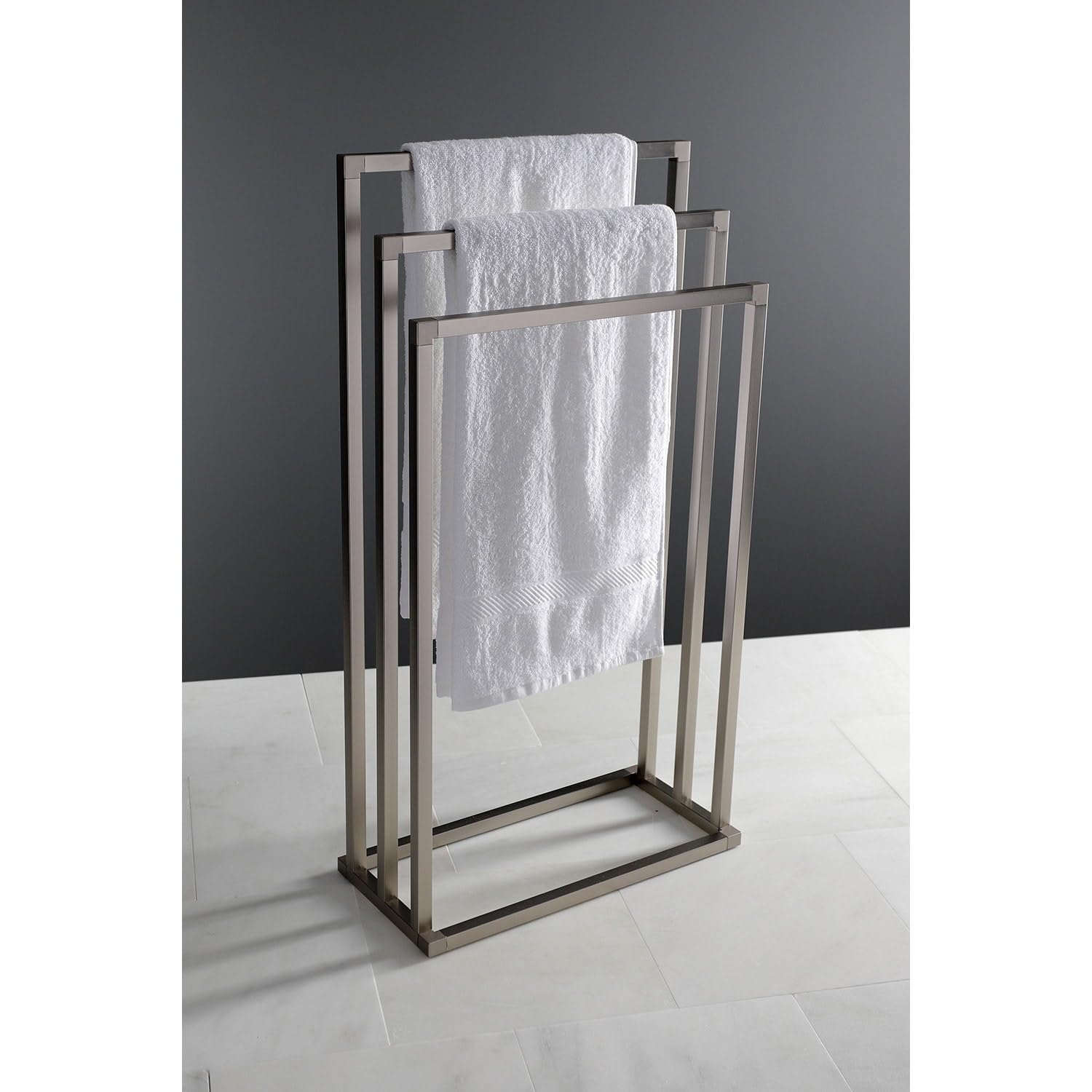 Kingston Brass Edenscape Freestanding 3-Tier Towel Rack Brushed Nickel Brushed