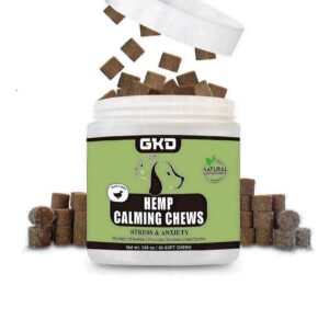 gkd calming bites for dogs, all natural calming chews for dogs, dog anxiety relief stress, for hyper dogs, aid with separation dog calming treats - travel, thunder