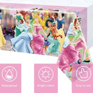 3pcs Princess Tablecloth Princess Birthday Party Decorations for Girls Baby Shower Pink Princess Table Cover 180x108cm Princess Theme Party Supplies