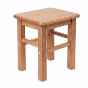 consdan 13 inch sitting stool - solid usa oak hardwood, ergonomic 13-inch wood stool for seniors, perfect for work in low areas - durable and stable