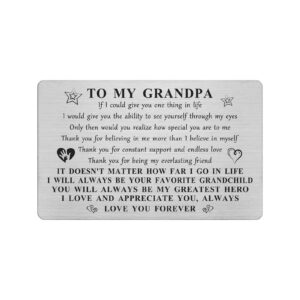 yobent grandpa card - best thank you grandpa gift ideas, i love my grandpa wallet card for men, christmas birthday present to my grandfather