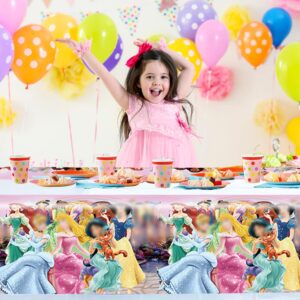 3pcs Princess Tablecloth Princess Birthday Party Decorations for Girls Baby Shower Pink Princess Table Cover 180x108cm Princess Theme Party Supplies