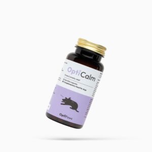 opticalm dog calming supplement - gaba, l-theanine & l-tryptophan - sprinkle capsules for relaxation & anxiety relief - natural calming aid