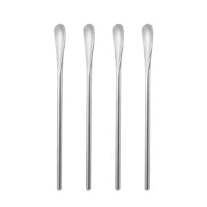 6.2inch/15.8cm coffee stirrers spoon,silver stainless steel 304# coffee stir sticks,round solid handle cocktail beverage iced tea stirring stick,drink mixing spoon,set of 4