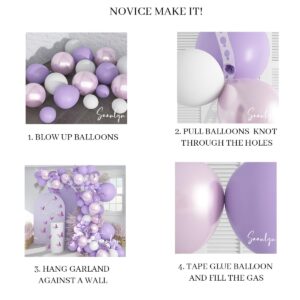 Soonlyn Purple Balloon Arch Kit 12ft 12In Lavender Butterfly Balloon Arch Garland Kit 12pcs Butterfly Stickers Female Gift for Birthday,Wedding,Bridal Shower